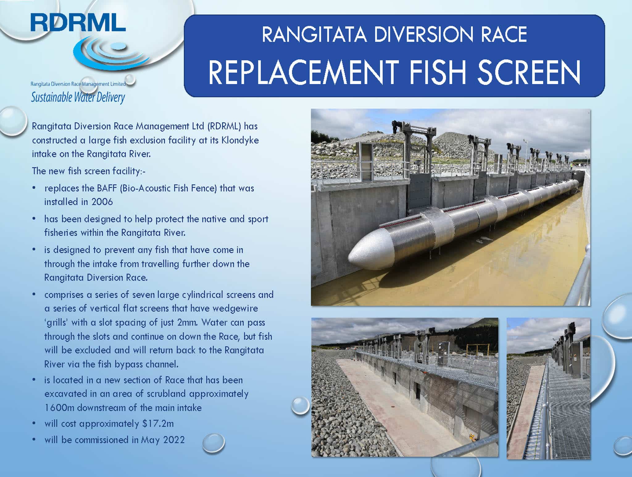 Fish Screen | Rangitata Diversion Race Management Ltd